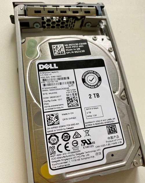 Жесткий диск Dell 2Tb VR92X SATA 2.5