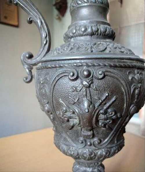 Антикварная декоративная металлическая ваза, Итали