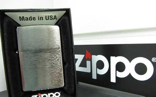 Зажигалка zippo 200 Brushed Chrome, серебристая