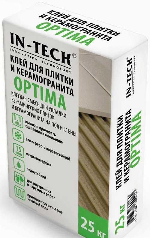 Клей для плитки и керамогранита IN-teck optima