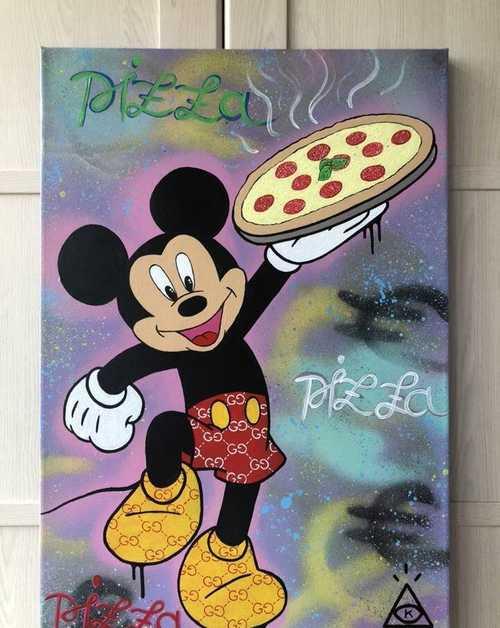 Картина Mickey Mouse Pizza 50x75 не печать