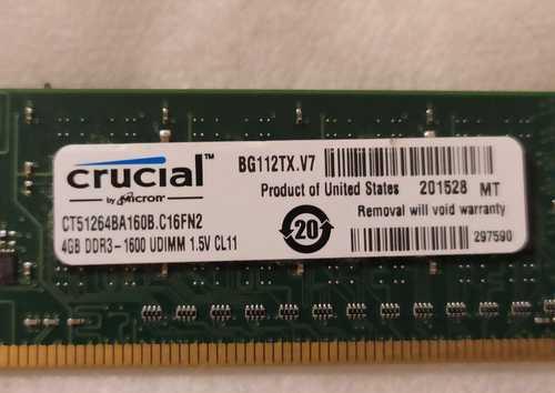 Оперативная память Crucial CT51264BA160B 4GB DDR3