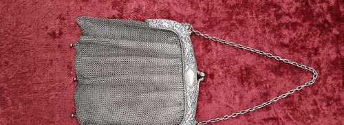Театральная сумочка серебро