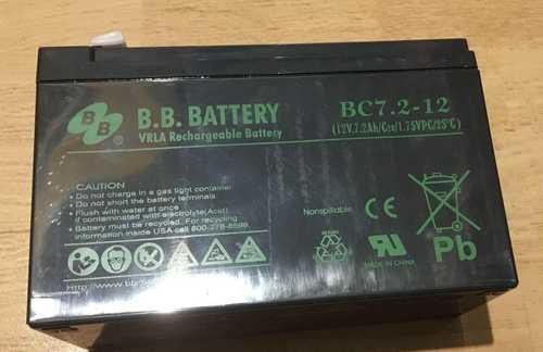 Аккумулятор B.B. Battery BC7.2-12 для ибп