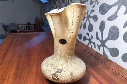 Стеклянная ваза, Мраморный мотив Jozefina 15х26 см