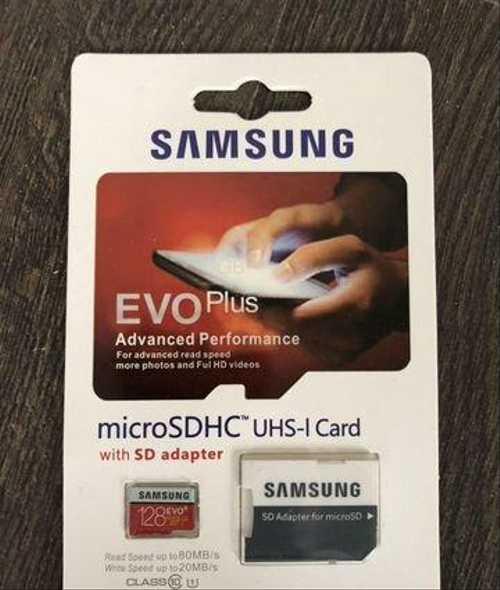 Карта памяти microsd 128gb samsung evo plus