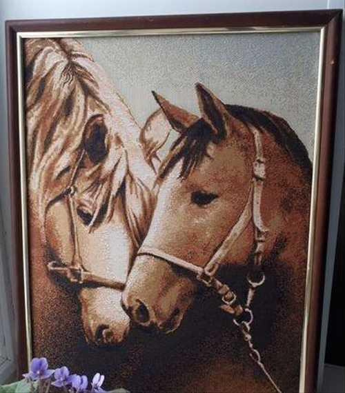 Картина гобелен "2 лошади"