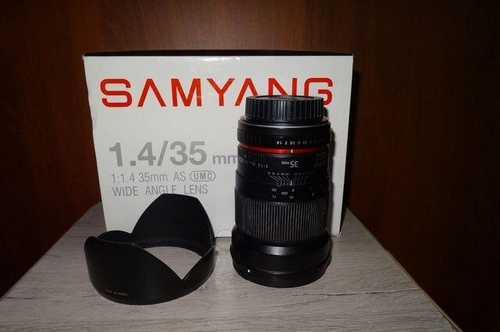 Samyang 35 1.4 на Canon