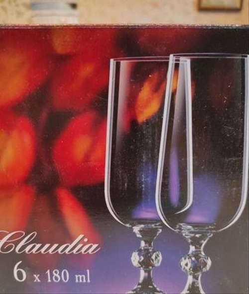 Бокалы из чешского стекла bohemia Claudia для шамп