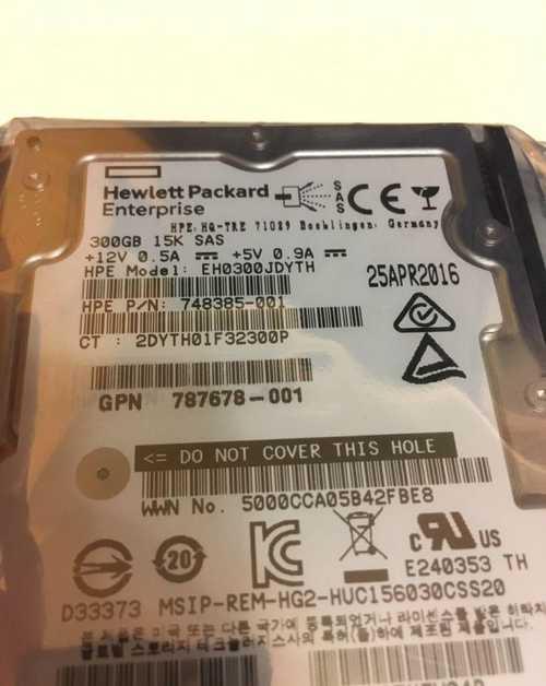 HP SAS 300GB 15k 12 Gb/s (748385-001)