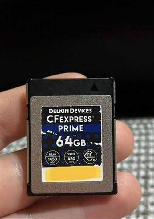 Карта памяти delkin devices prime cfexpress 64gb