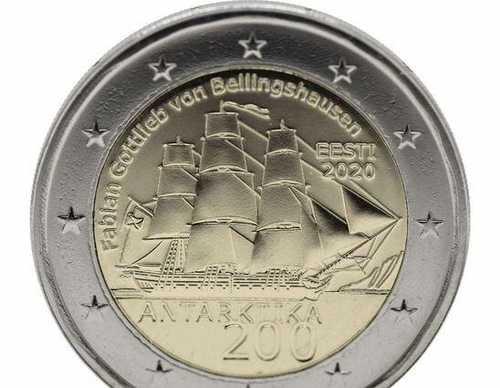 Монета 2 евро Эстония Антарктида
