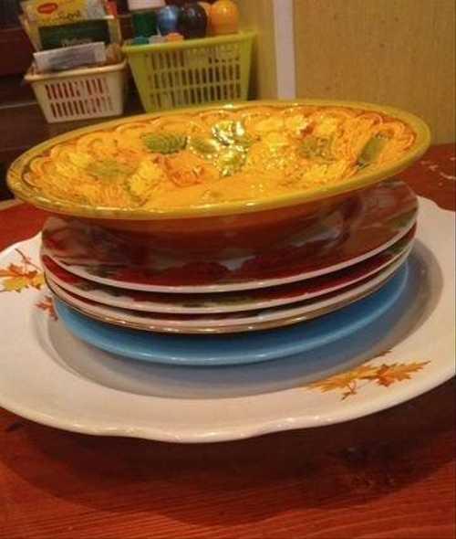 Большое блюдо+салатник+тарелки