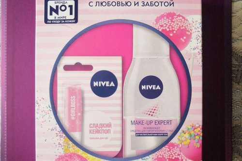 Набор Nivea. Бальзам для губ и снятие макияжа