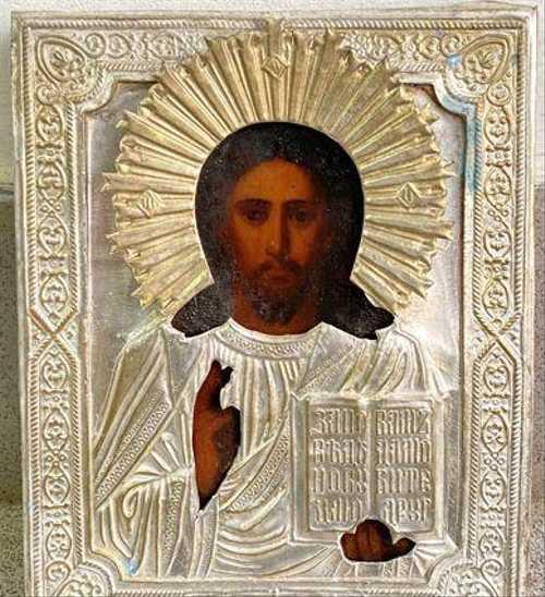Старинная Икона Иисус Христос Вседержитель
