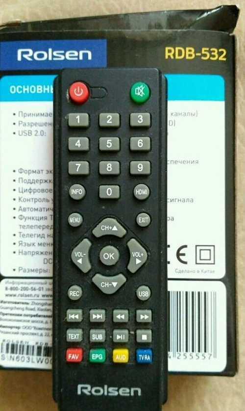 Пульт ду к DVB-T2 Rolsen RDB-532