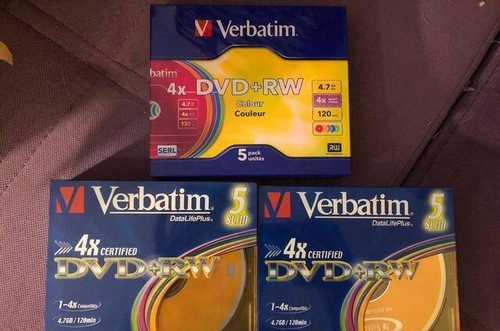 Dwd rw диски verbatim 3 упаковки по 5 штук