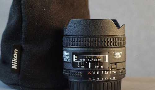 Объектив Nikon 16mm f/2.8D AF Fisheye-Nikkor