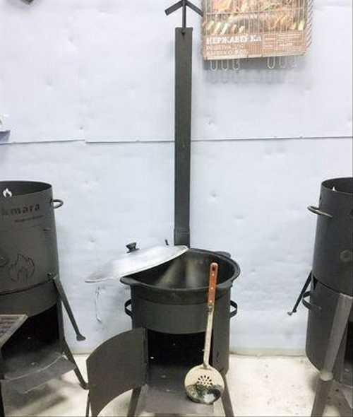 Казан чугунный 12 литров + печь + шумовка