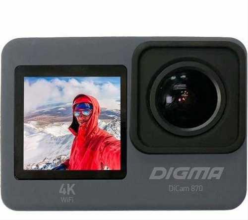Экшн-камера Digma DiCam 870 серый витринный 3 Мп