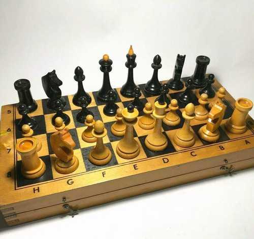 Старинные деревянные шахматы 60х