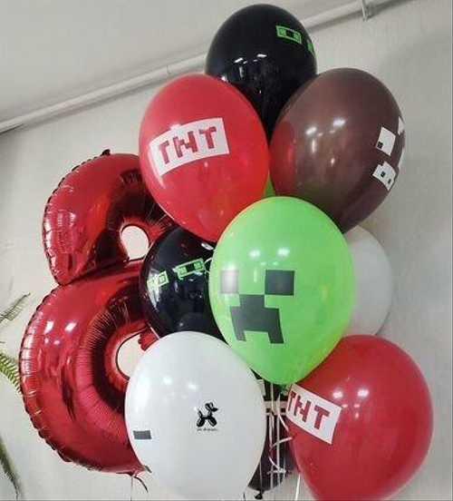 Гелиевые и воздушные шары для мальчика майнкрафт