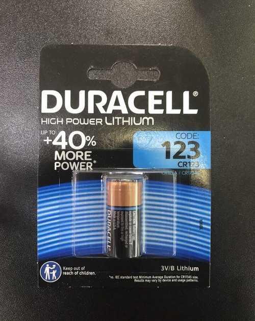Литиевые батарейки Duracell High Power 123, 3В