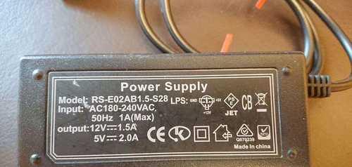 Б/п RS-Е02ав1.5-S28 12V-1.5А (5V-2А)
