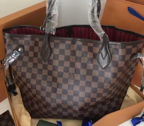 Сумка Louis Vuitton Neverfull Damier Ebene Луи