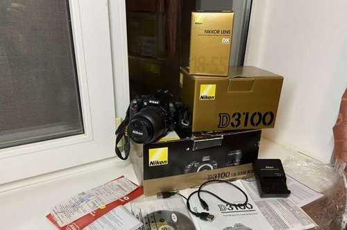 Фотоаппарат nikon d3100 kit 18-55 короб доки чек