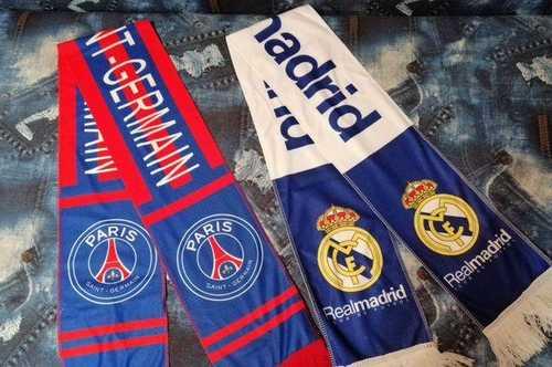 Футбольные шарфы PSG и Real Madrid