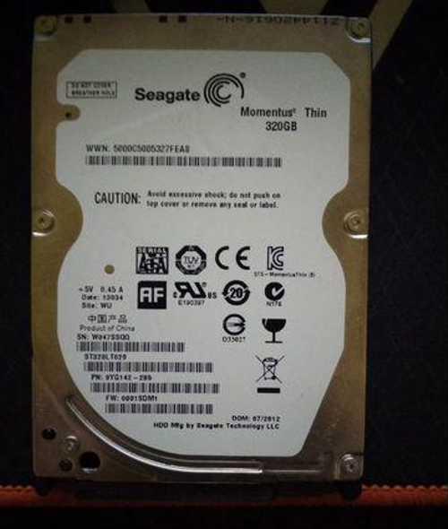 Жесткий диск Seagate 2.5 320GB