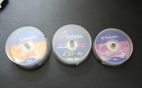 Болванки Verbatim DVD+R DL, DVD-R, CD-R