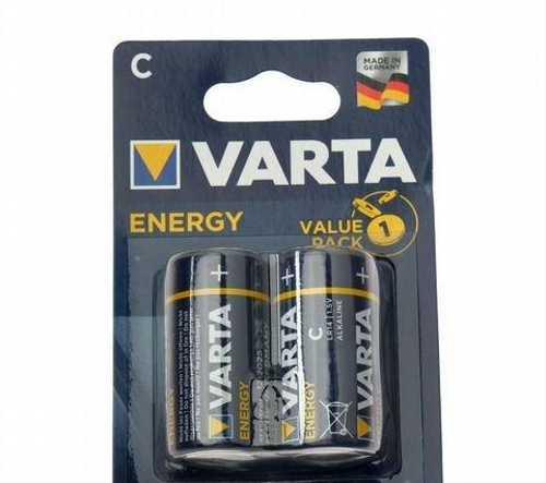 Батарейка алкалиновая Varta Energy, C, LR14-2BL, 1.5В, блистер, 2 шт