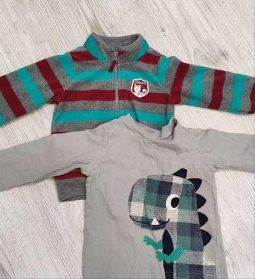 Флисовая кофта Carters + кофта с длинным рукавом