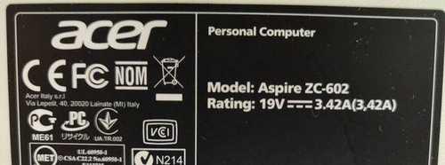19.5" Моноблок Acer Aspire ZC-602