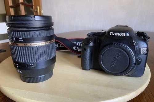 Фотоаппарат Canon 550d + обьектив Tamron 17-50