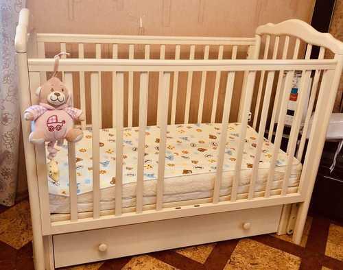 Детская кроватка матрас бортики и набор постельных