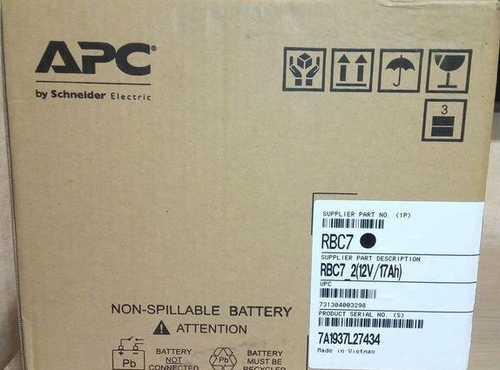 Новая аккумуляторная батарея APC RBC7 12В, 17Ач