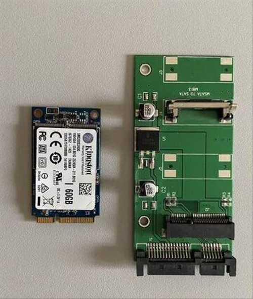 SSD Kingston 60гб, msata + Переходник SATA