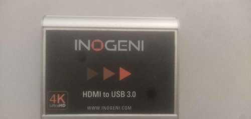 Карта видеозахвата inogeni 4K hdmi, USB 3.0