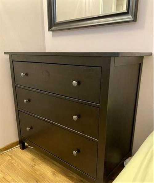 Hemnes хемнэс комод с 8 ящиками черно коричневый 160x96 см