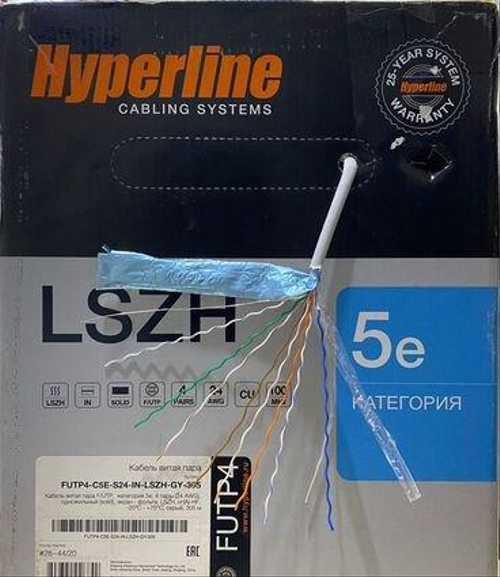 Hyperline. futp4-C5E-S24-IN-lszh-GY-305. Медь