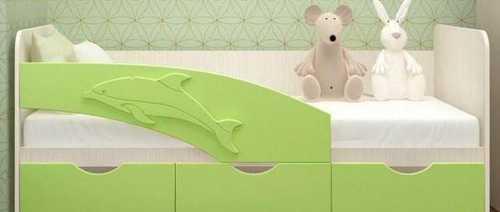 Кровать для детской Дельфин салатовый цвет