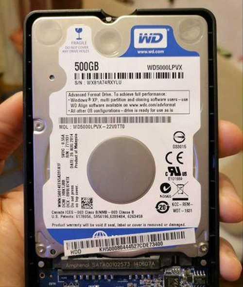 HDD WD5000lpvx 500gb 2.5