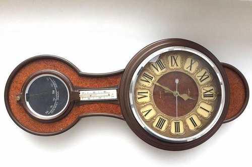 Часы Маяк настенные с барометром и термометром