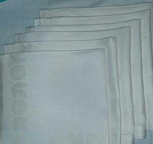 Новые льняные салфетки (набор 6 шт., СССР)