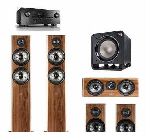 Комплект 5.1 Polk Reserve R600 Br, Denon AVR-S960H