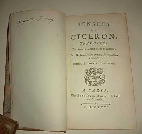 Мысли Цицерона. Париж 1771г