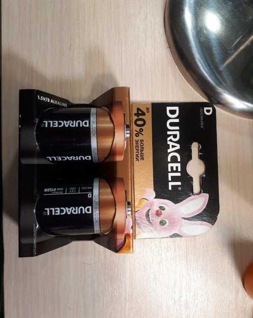 Новые батарейки duracell D 2 шт